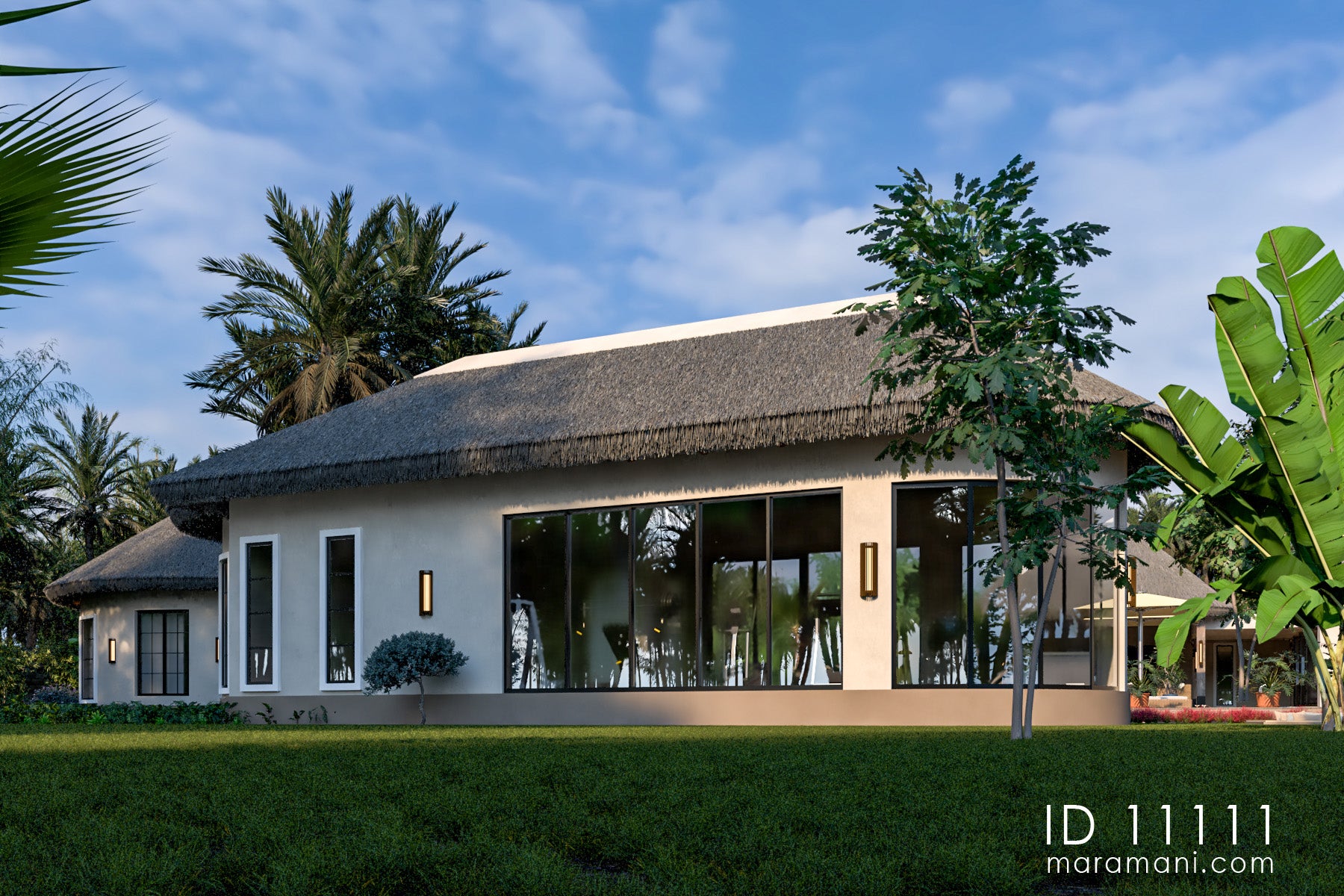 One bedroom thatch roof house - ID 11110 - Plan by Maramani
