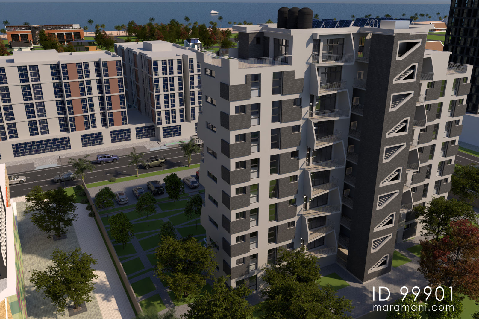 12 flat apartment block - ID 89901 - Designs by Maramani