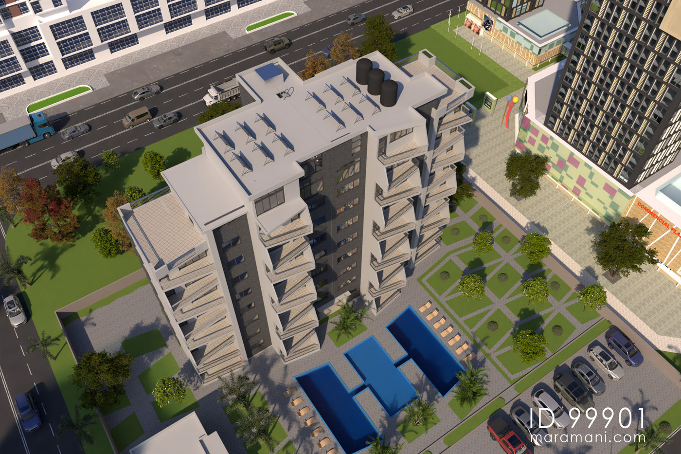 12 flat apartment block - ID 89901 - Designs by Maramani