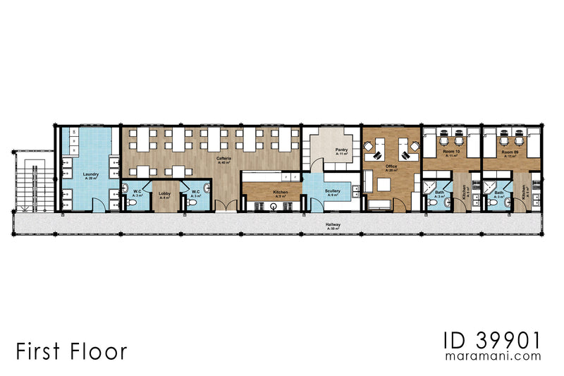 18 Bedroom Hostel Design - ID 39901 - House Plans by Maramani