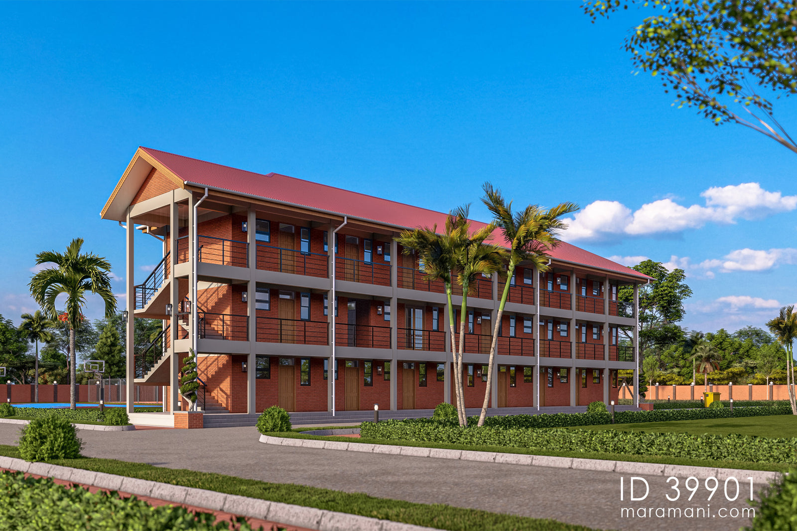 18 Bedroom Hostel Design - ID 39901 - House Plans by Maramani