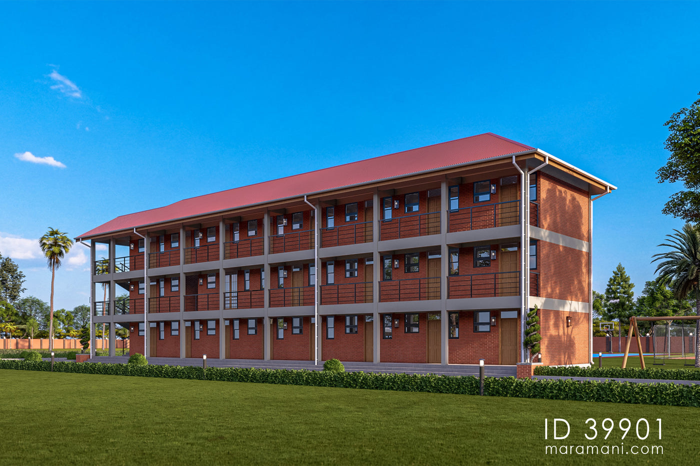 18 Bedroom Hostel Design - ID 39901 - House Plans by Maramani