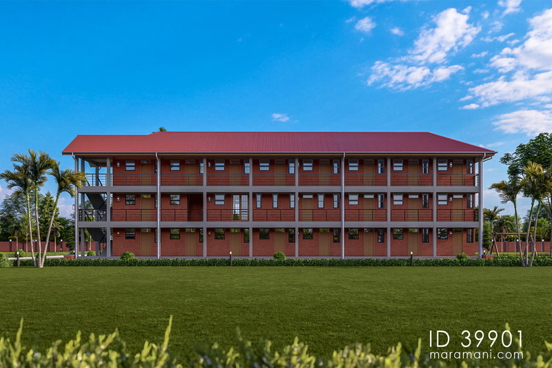 18 Bedroom Hostel Design - ID 39901 - House Plans by Maramani