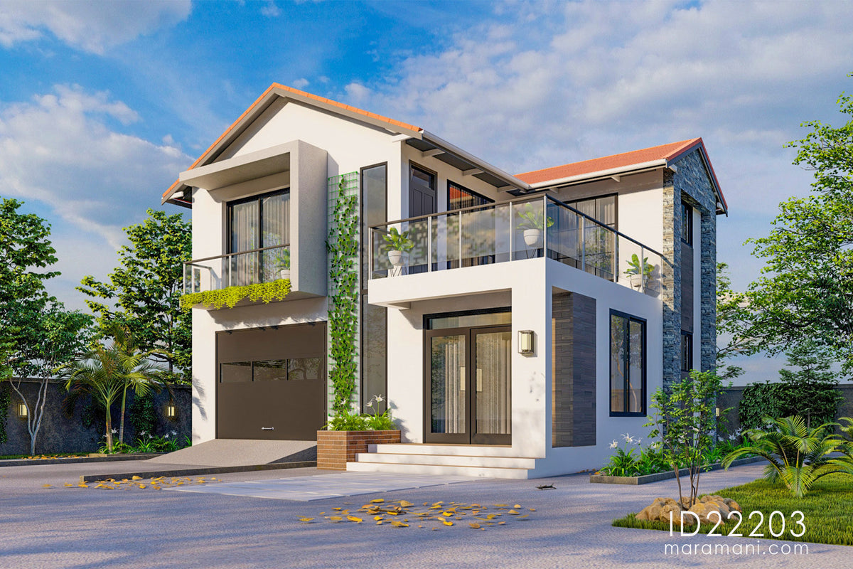 2 -Storey 2 Room House Plan - ID 22203 - by Maramani SEO