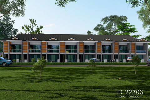 2 Bedroom Apartment Block - ID 22303 - Floor plans by Maramani