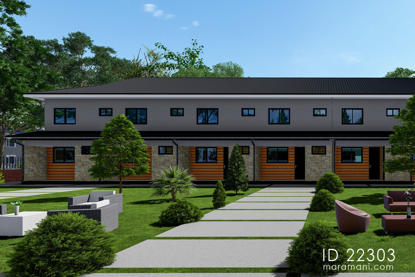 2 Bedroom Apartment Block - ID 22303 - Floor plans by Maramani