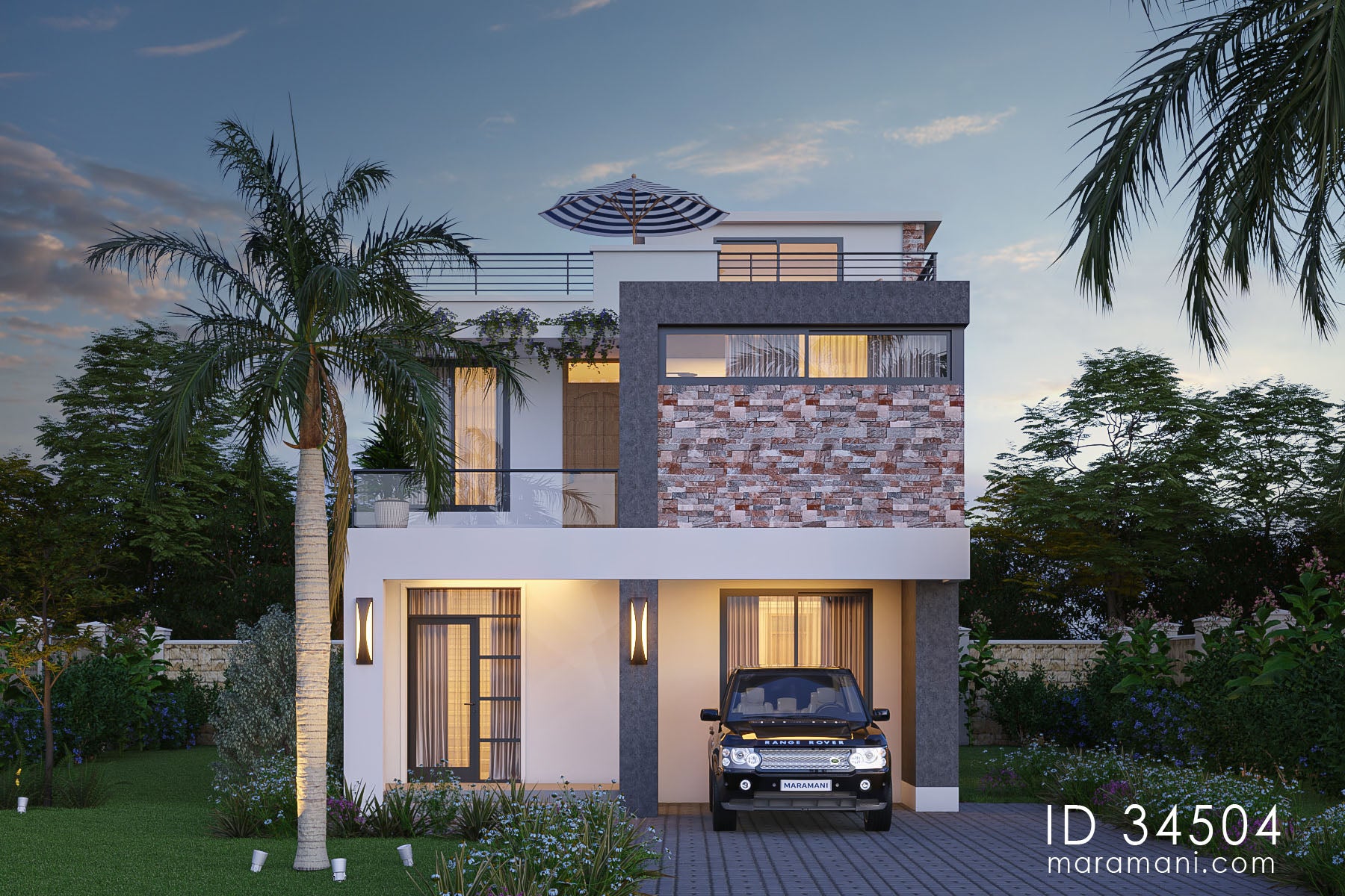 3-Storey 4-Bedroom House Plan - ID 34504 - Designs by Maramani