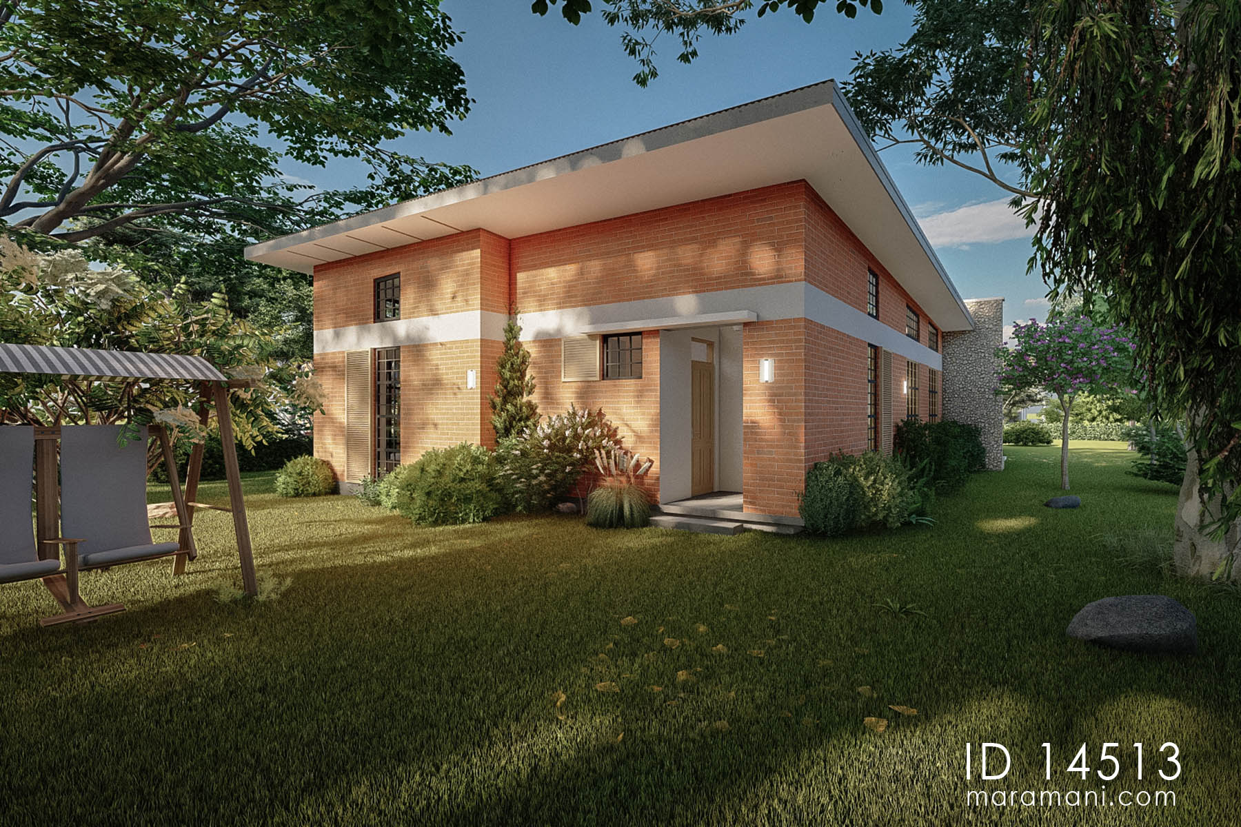 4 Bedroom brick house - ID 14513 - Floor plans by Maramani