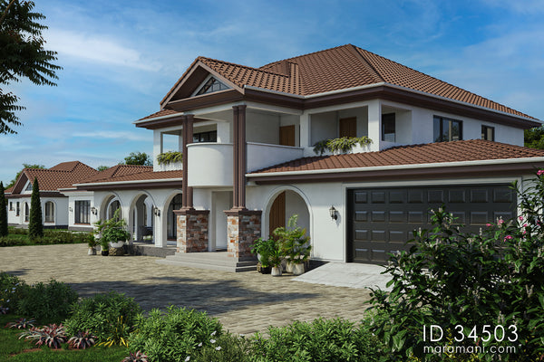 4 Bedroom modern house design - ID 34503 - Floor plan Maramani