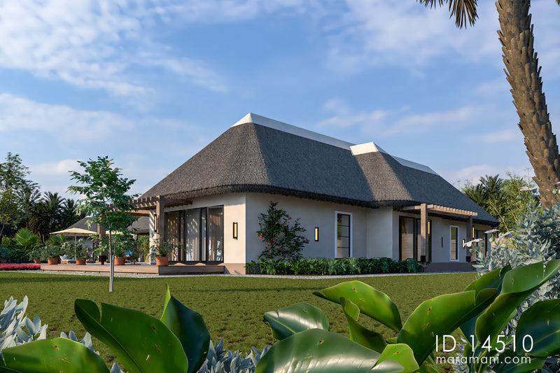 4 bedroom thatch roof villa - ID 14510 - House plans by Maramani