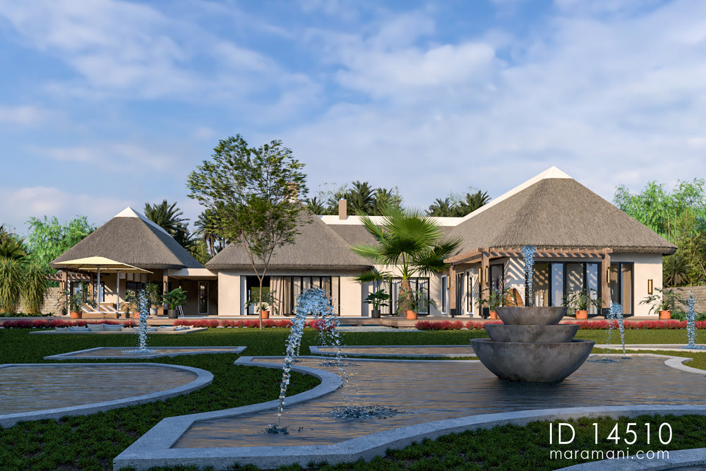 4 bedroom thatch roof villa - ID 14510 - House plans by Maramani