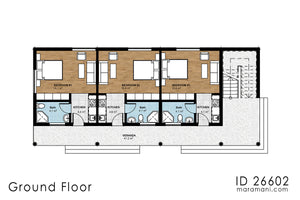 Modern Studio Apartment Block Design - ID 26602 - Plan by Maramani