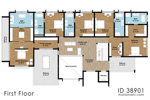 8 bedroom contemporary modern mansion - ID 38901 - House plan Maramani