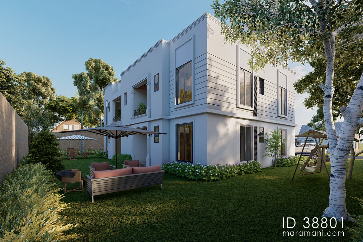 Fourplex 2-Bedroom apartment House Plan - ID 38801 - Maramani