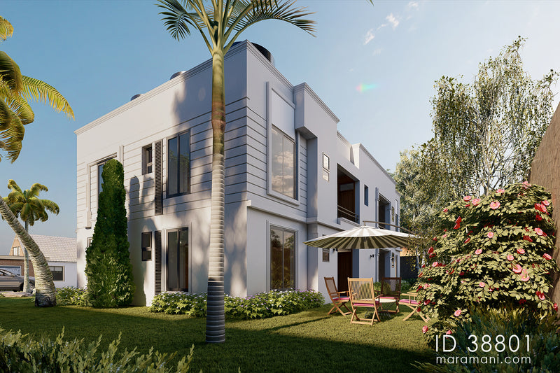 Fourplex 2-Bedroom apartment House Plan - ID 38801 - Maramani