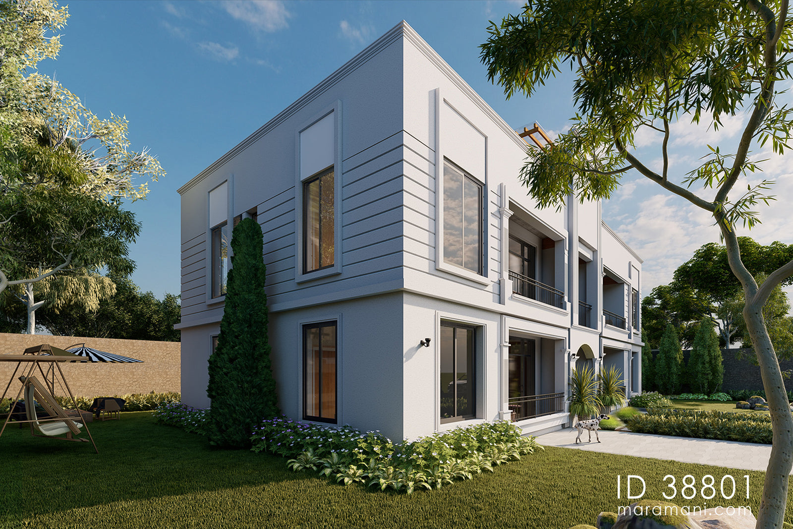 Fourplex 2-Bedroom apartment House Plan - ID 38801 - Maramani