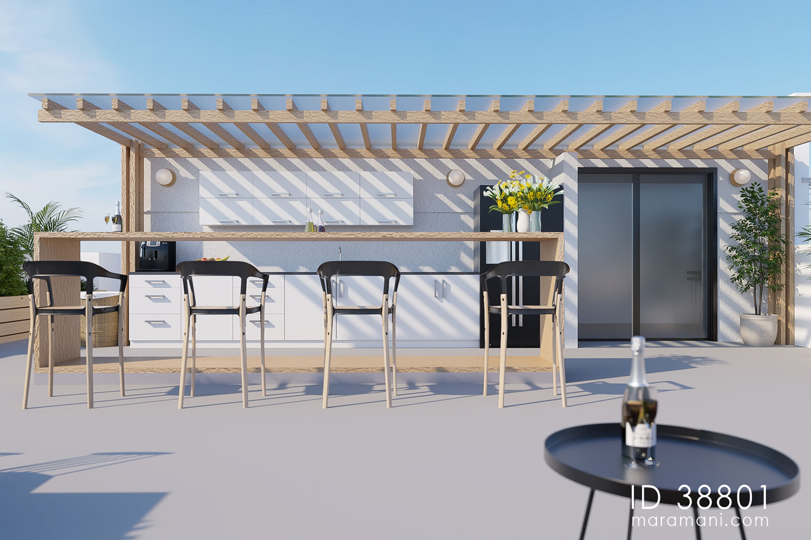 Fourplex 2-Bedroom apartment House Plan - ID 38801 - Maramani