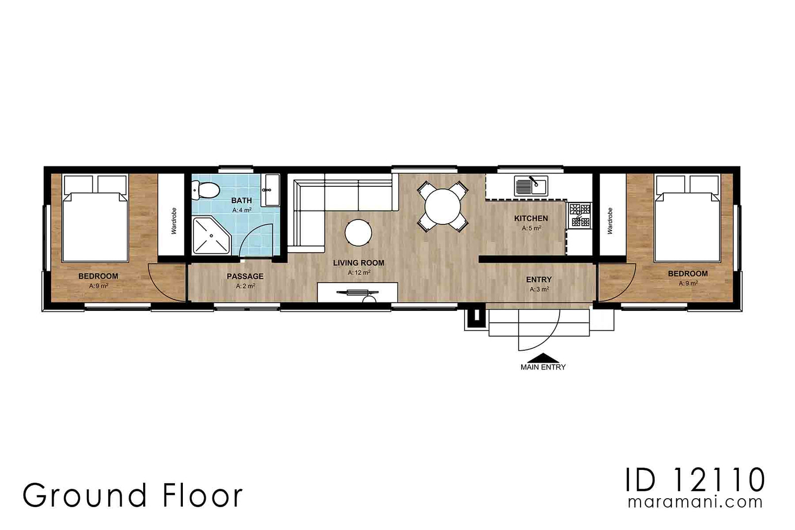 Narrow house plan - ID 12110 - By Maramani SEO