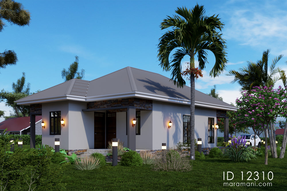 Charming 2-Bedroom Single-Story House Plan – ID 12310 - By Maramani SEO