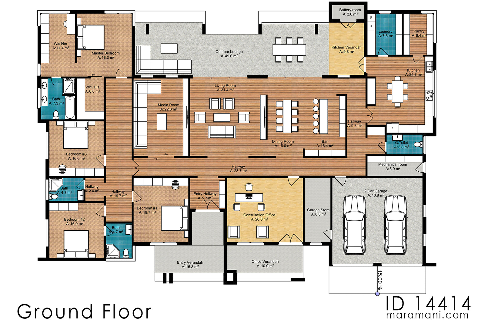 4 bedroom 4 bath house Plan - ID 14414 - By Maramani SEO