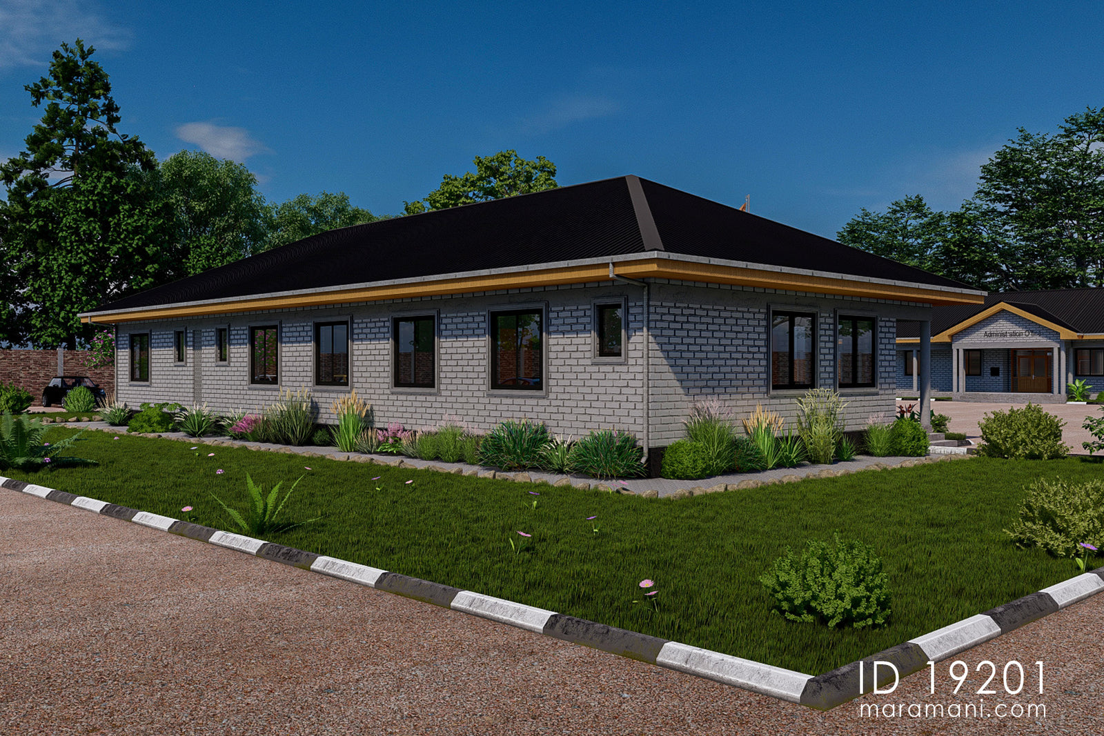 A Modern Single-Story Office Plan - ID19201