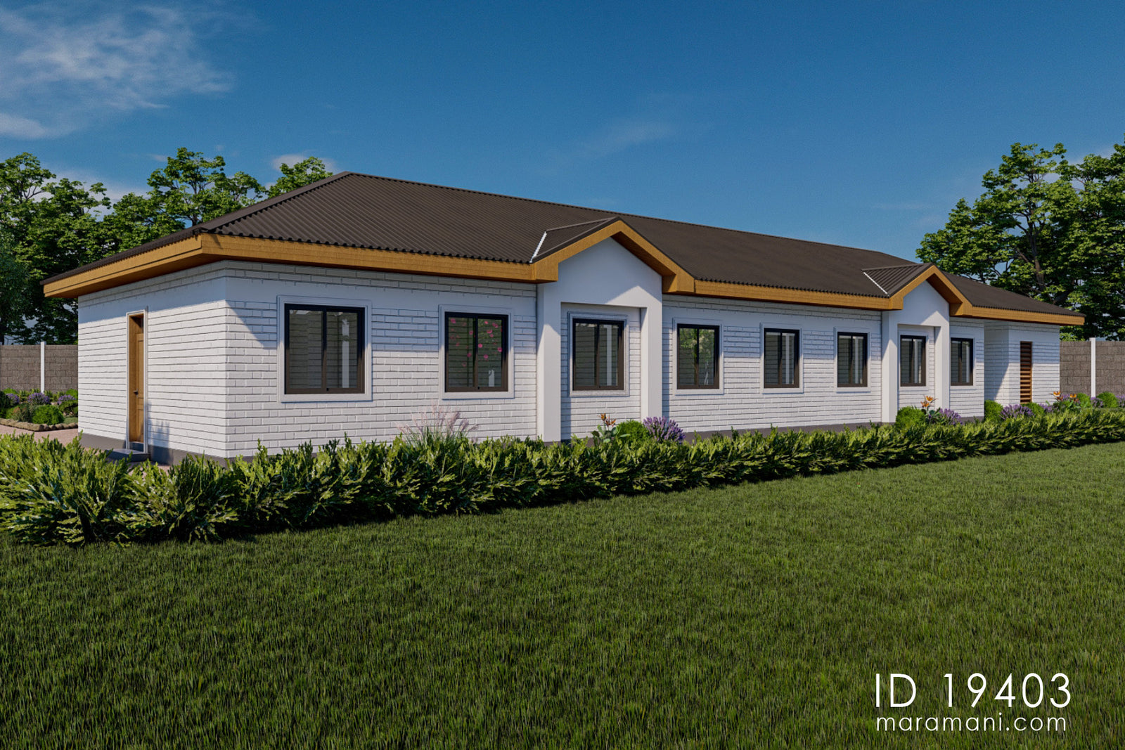 10- Room, Single-Story Communal Residence Plan - ID 19403
