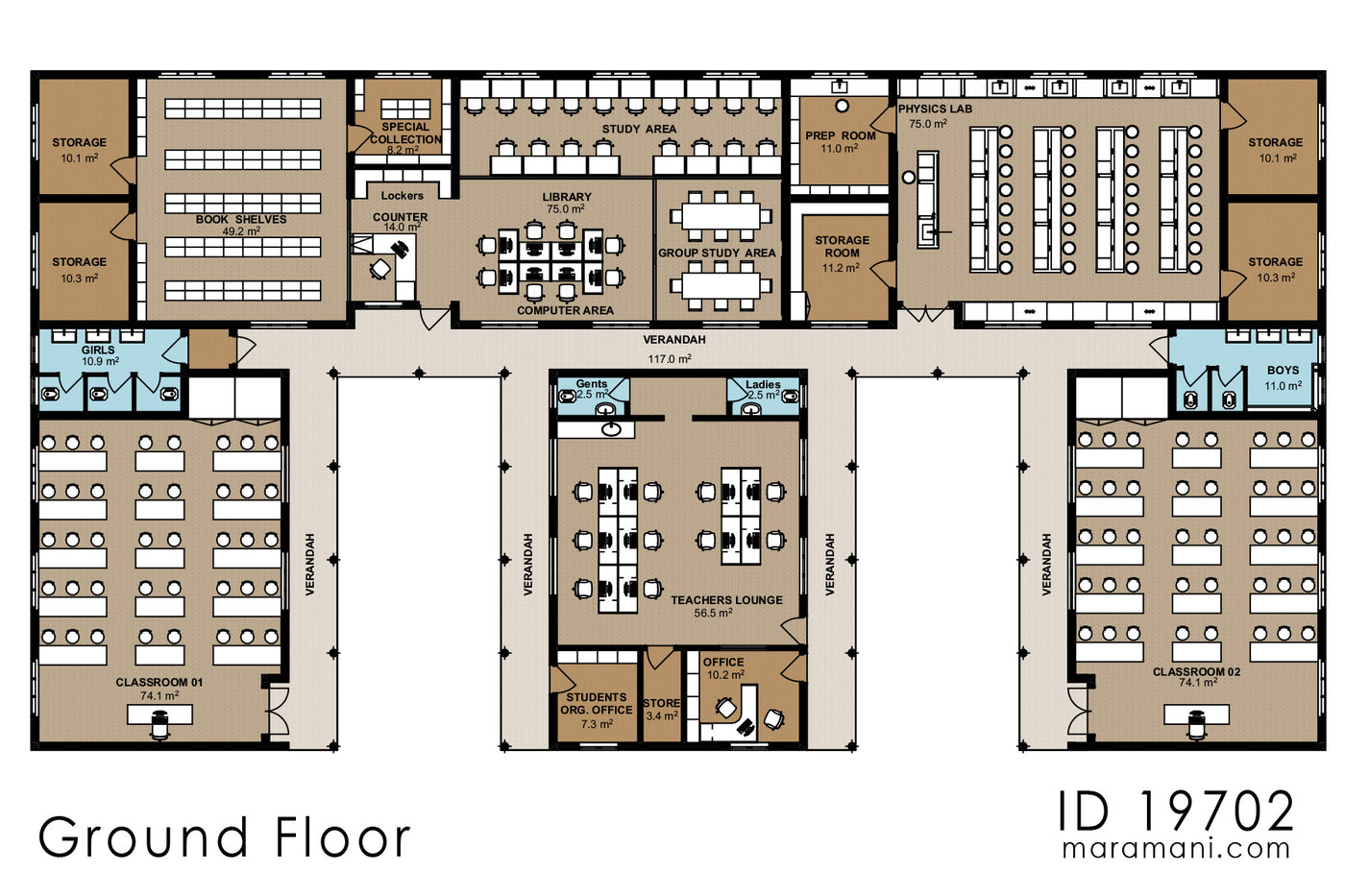 Spacious 1-Story Building with Multiple Facilities - ID 19702