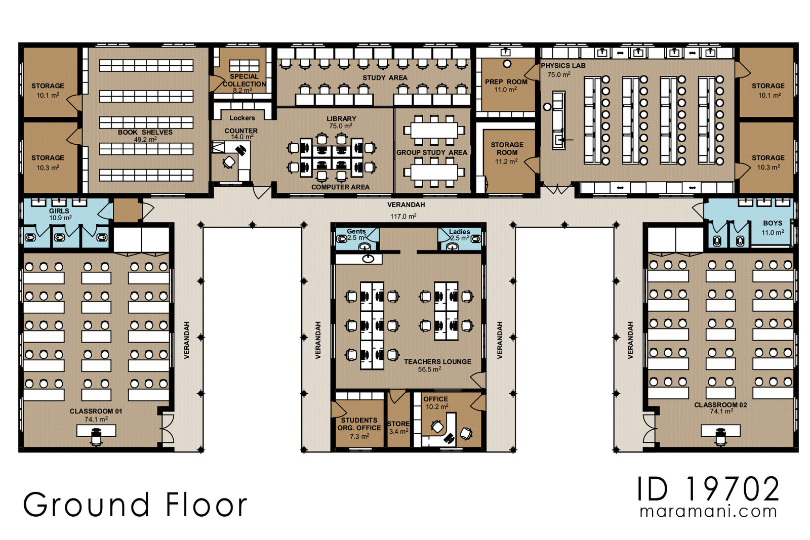 Spacious 1-Story Building with Multiple Facilities - ID 19702