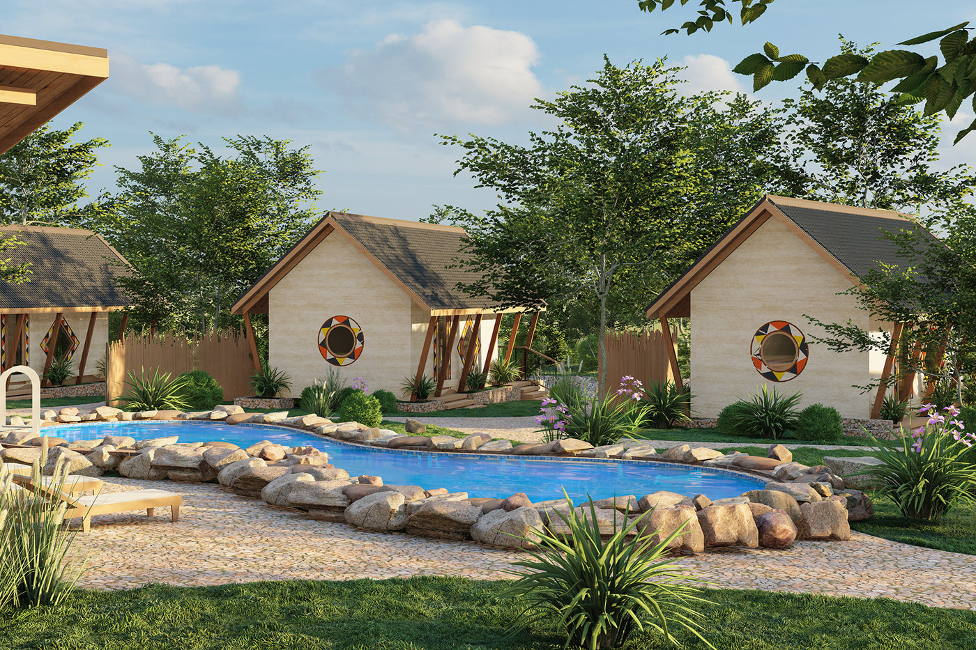 9-Bedroom, Single-Story Multi-Unit Lodge Plan - ID 19908