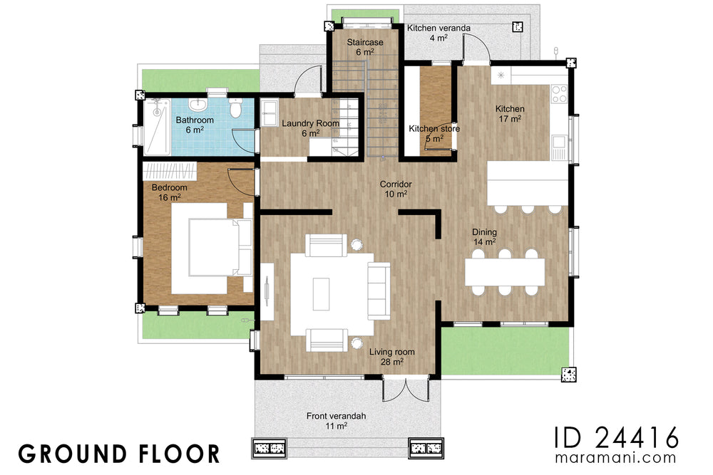 4-Bedroom, 2-Story House Plan - ID 24416 - By Maramani SEO