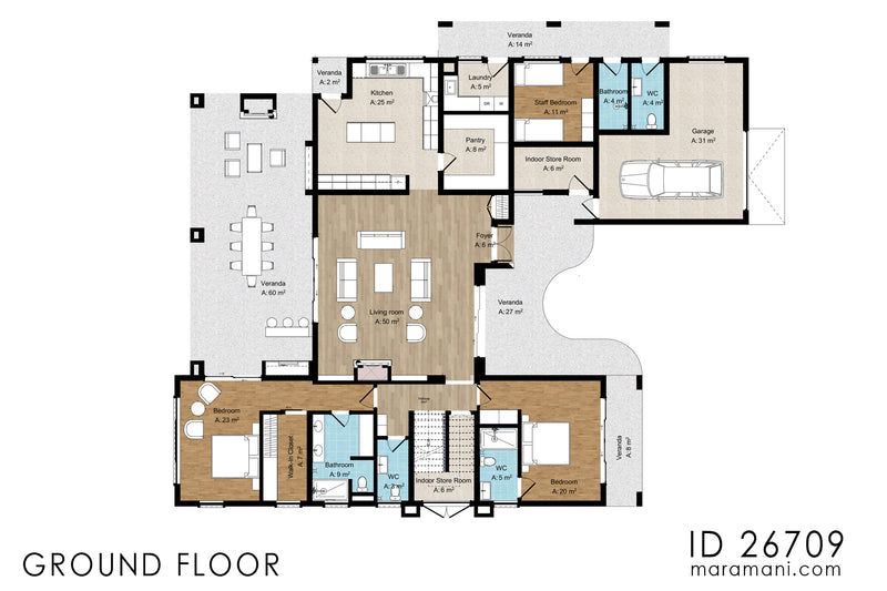 Luxury 6 bedrooms House Plan - ID 26709