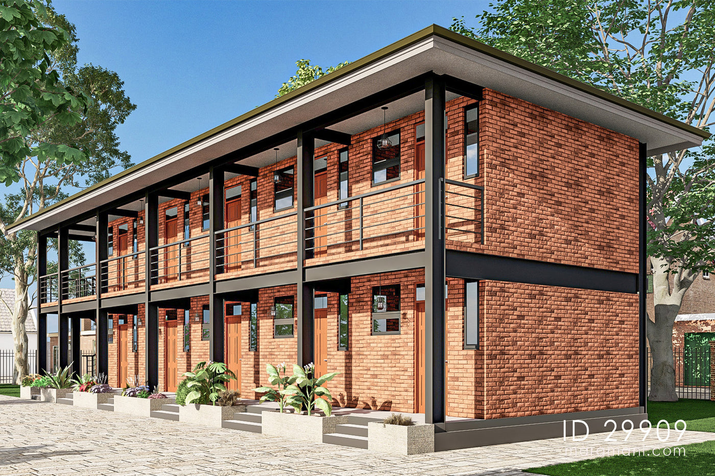 10-Bedroom Hostel Building Plan - ID 29909 - By Maramani