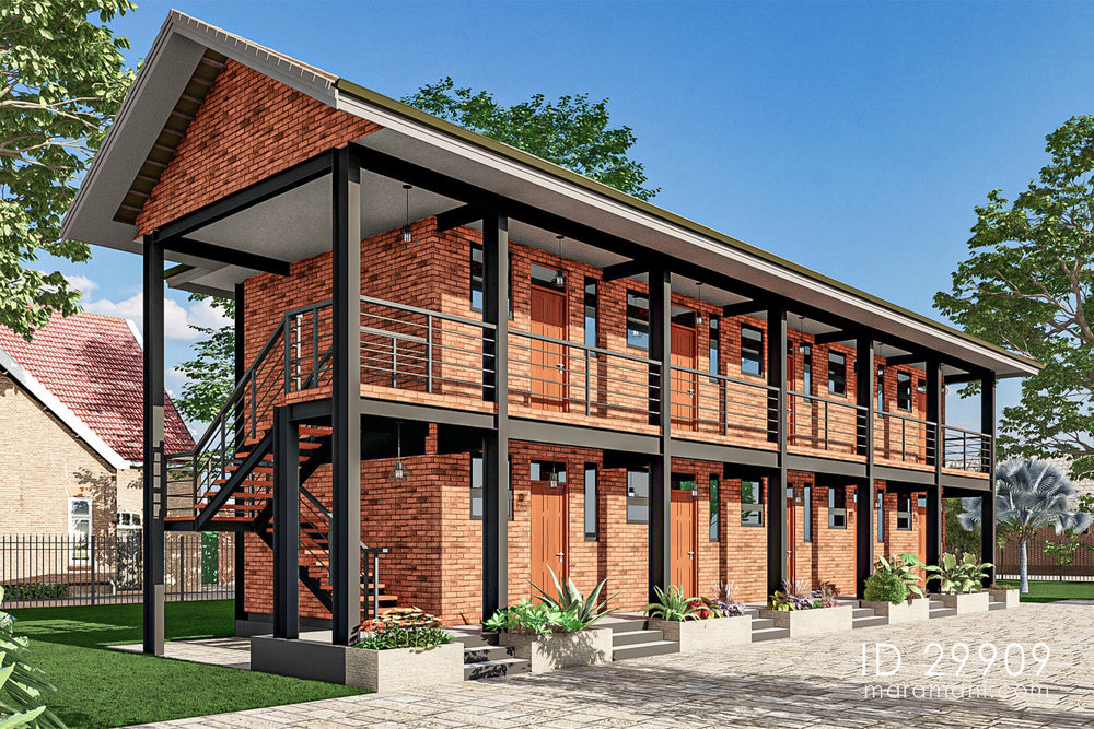 10-Bedroom Hostel Building Plan - ID 29909 - By Maramani