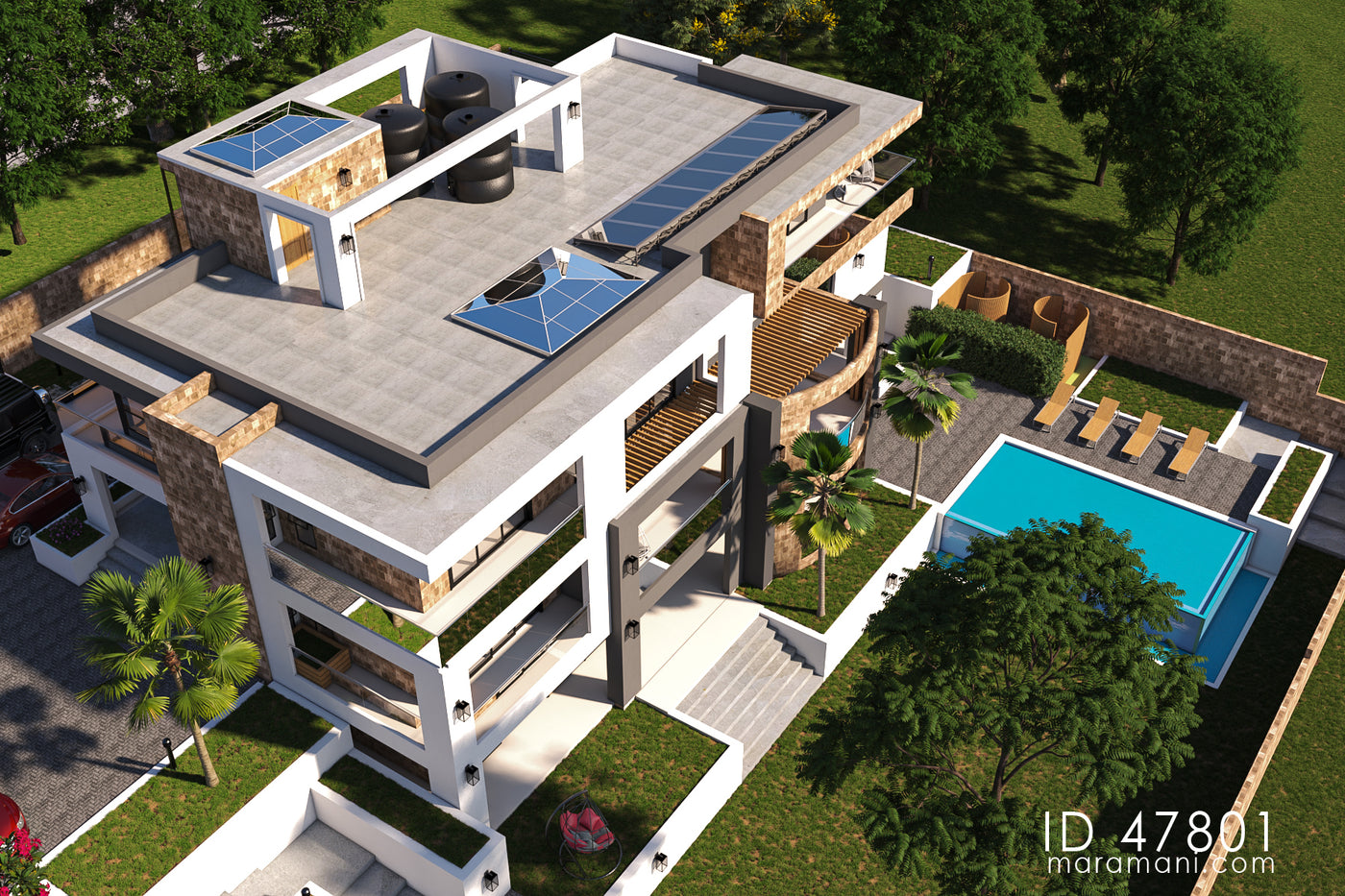 Elegant 7-Bedroom, 4-Story Luxury House Plan – ID 47801 - By Maramani SEO