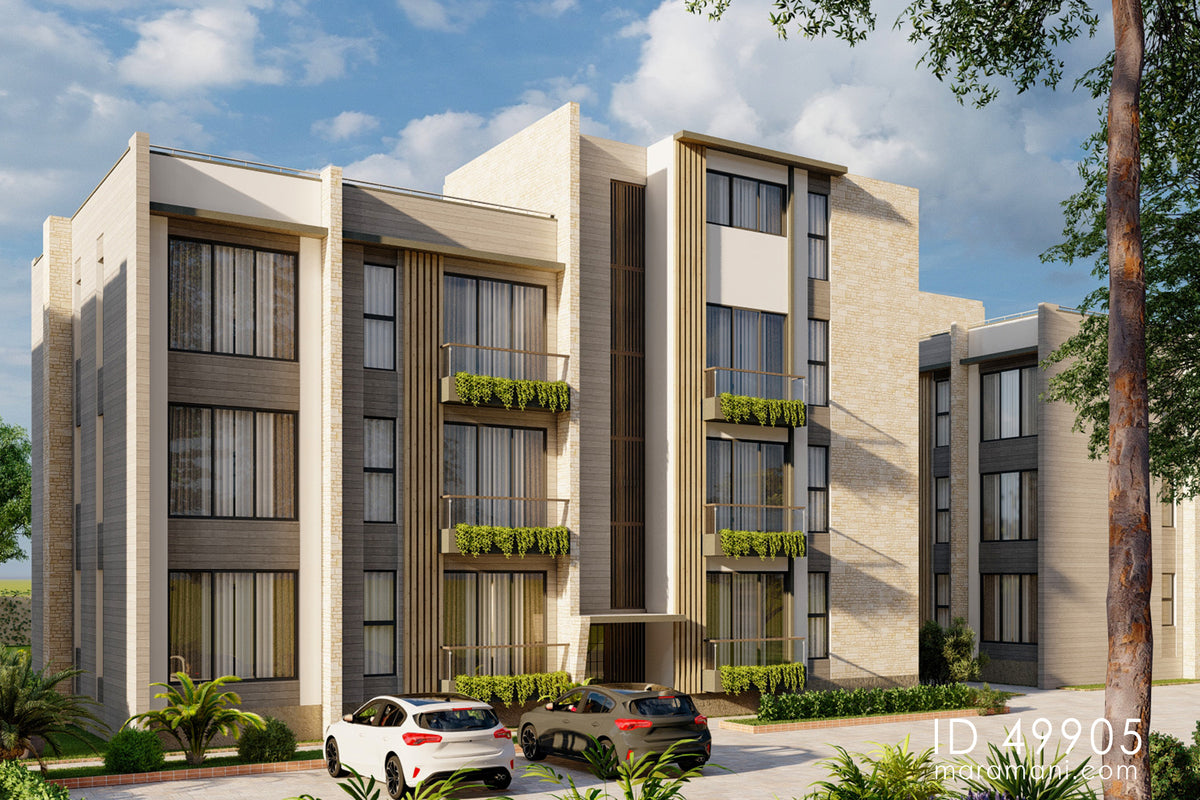 10-Apartments 4-Story Building Plan - ID 49905 - By Maramani