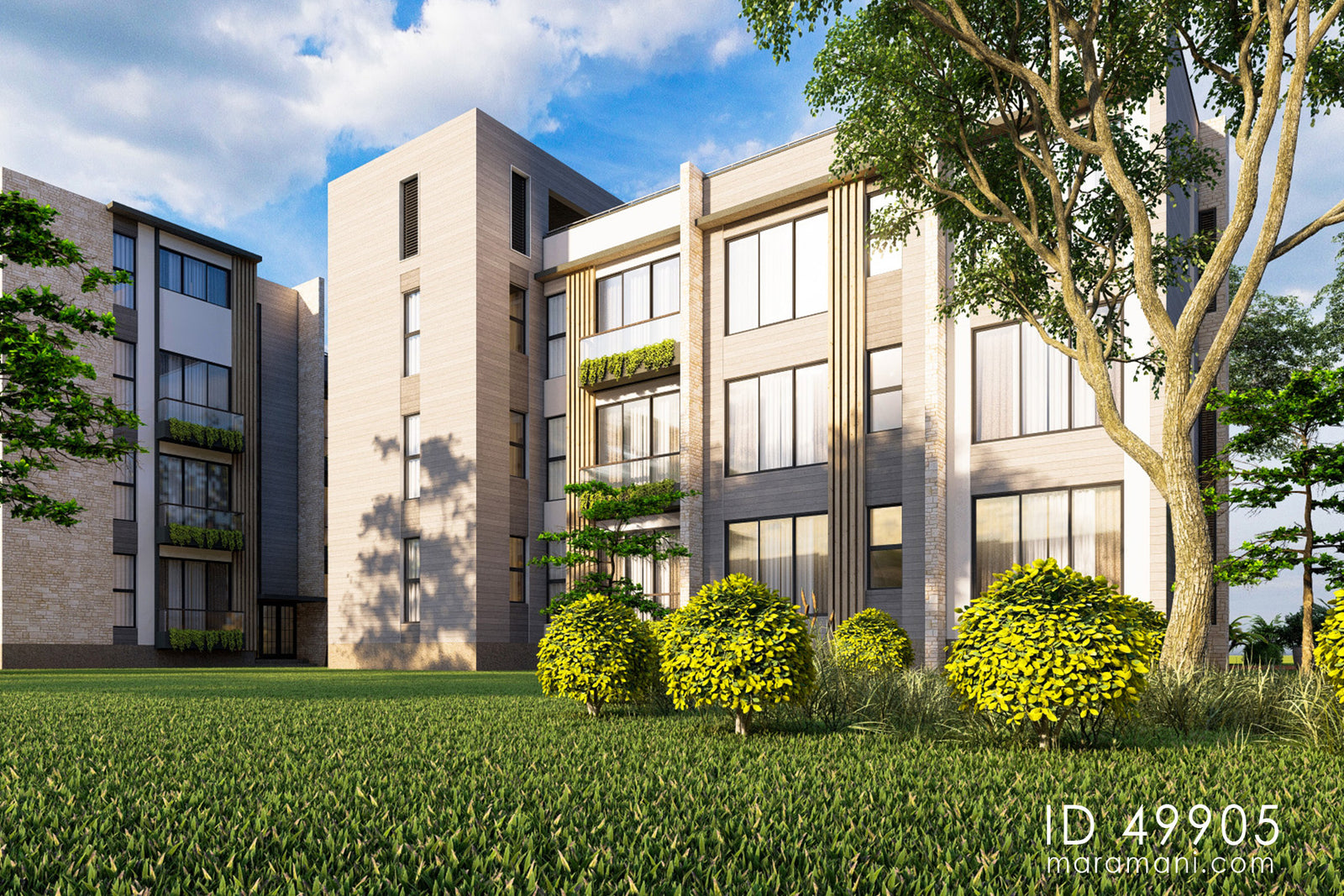 10-Apartments 4-Story Building Plan - ID 49905 - By Maramani