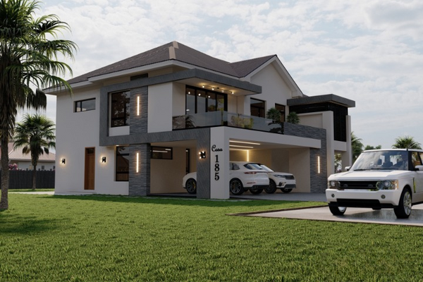 Modern 4 Bedroom Double Storey House - ID 24516 - House Plans by Maramani