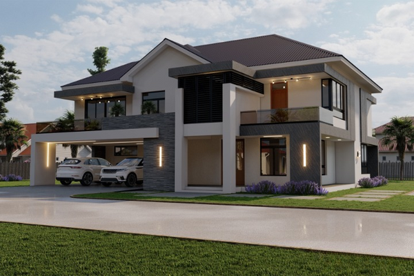 Modern 4 Bedroom Double Storey House - ID 24516 - House Plans by Maramani