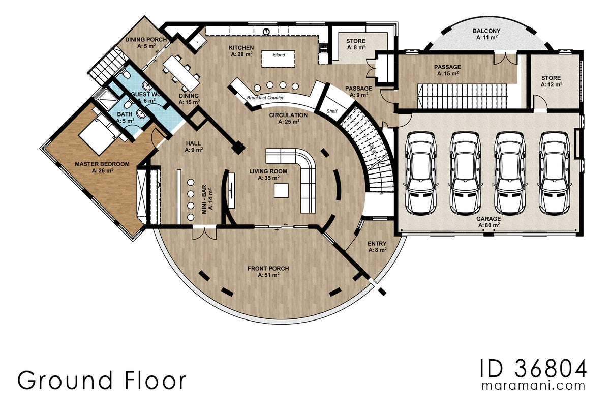 Modern 6 bedroom mansion - ID 36804 - House plans by Maramani