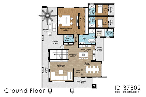 Modern house plan 7 bedrooms - ID 37802 - House designs by Maramani