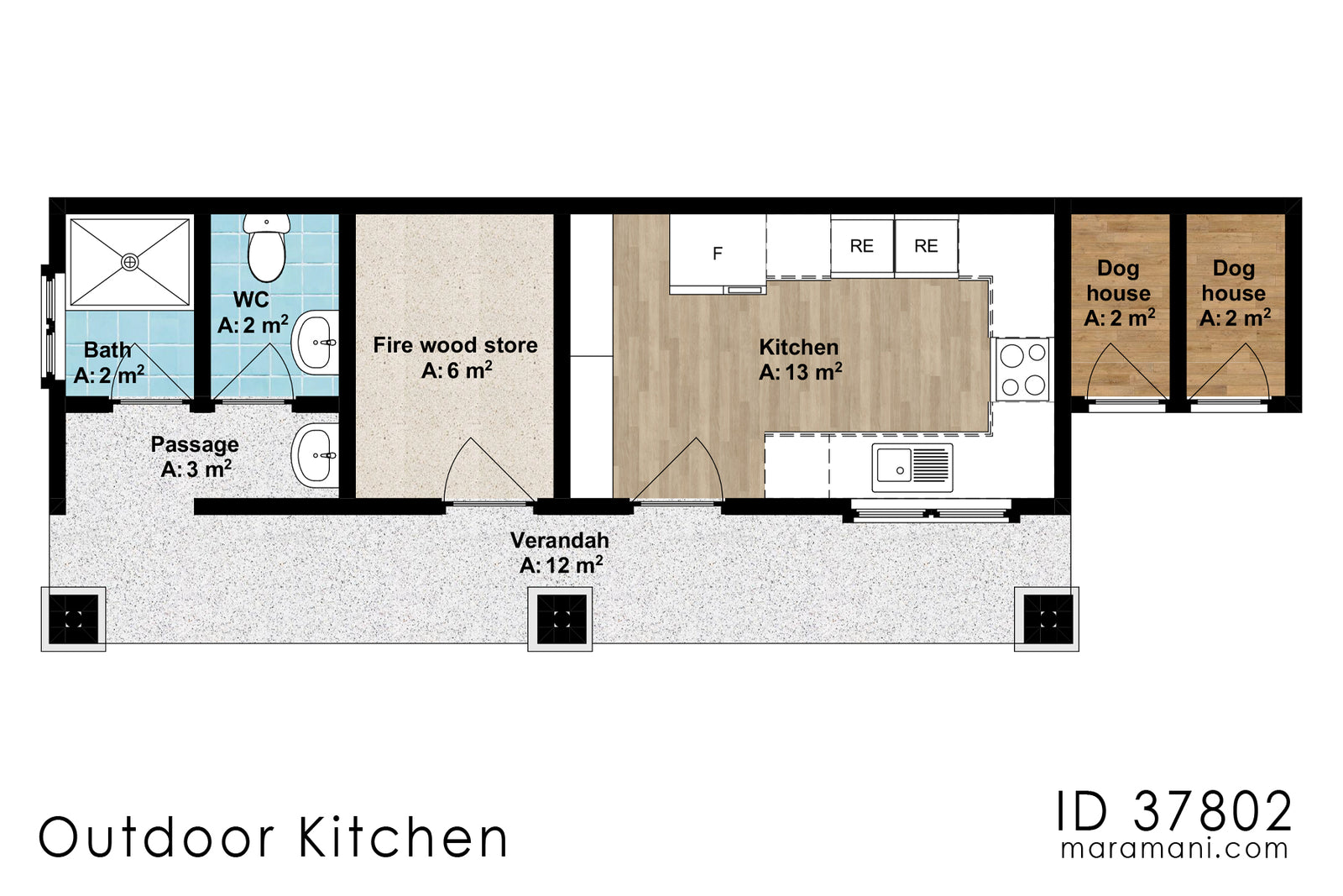 Modern house plan 7 bedrooms - ID 37802 - House designs by Maramani