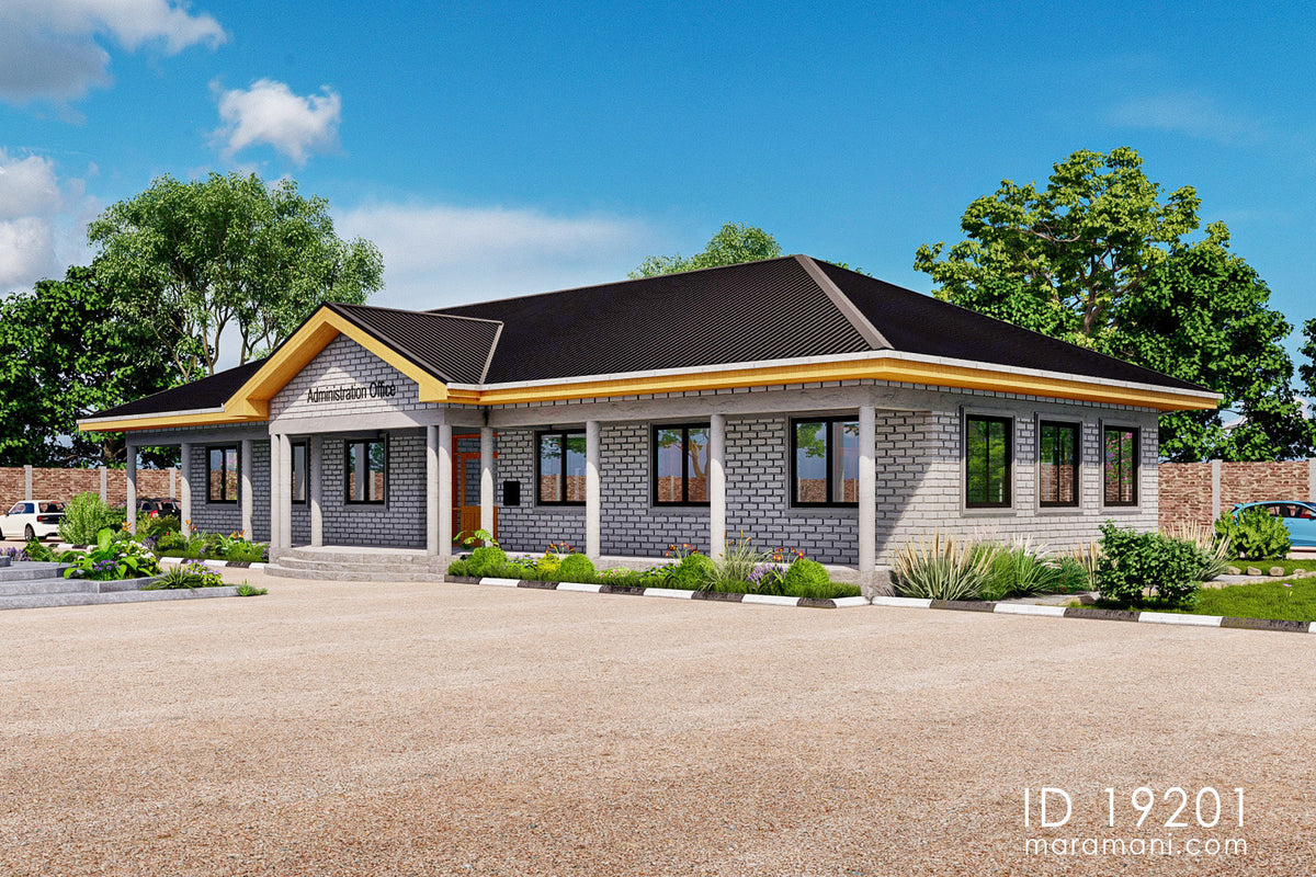 A Modern Single-Story Office Plan - ID19201