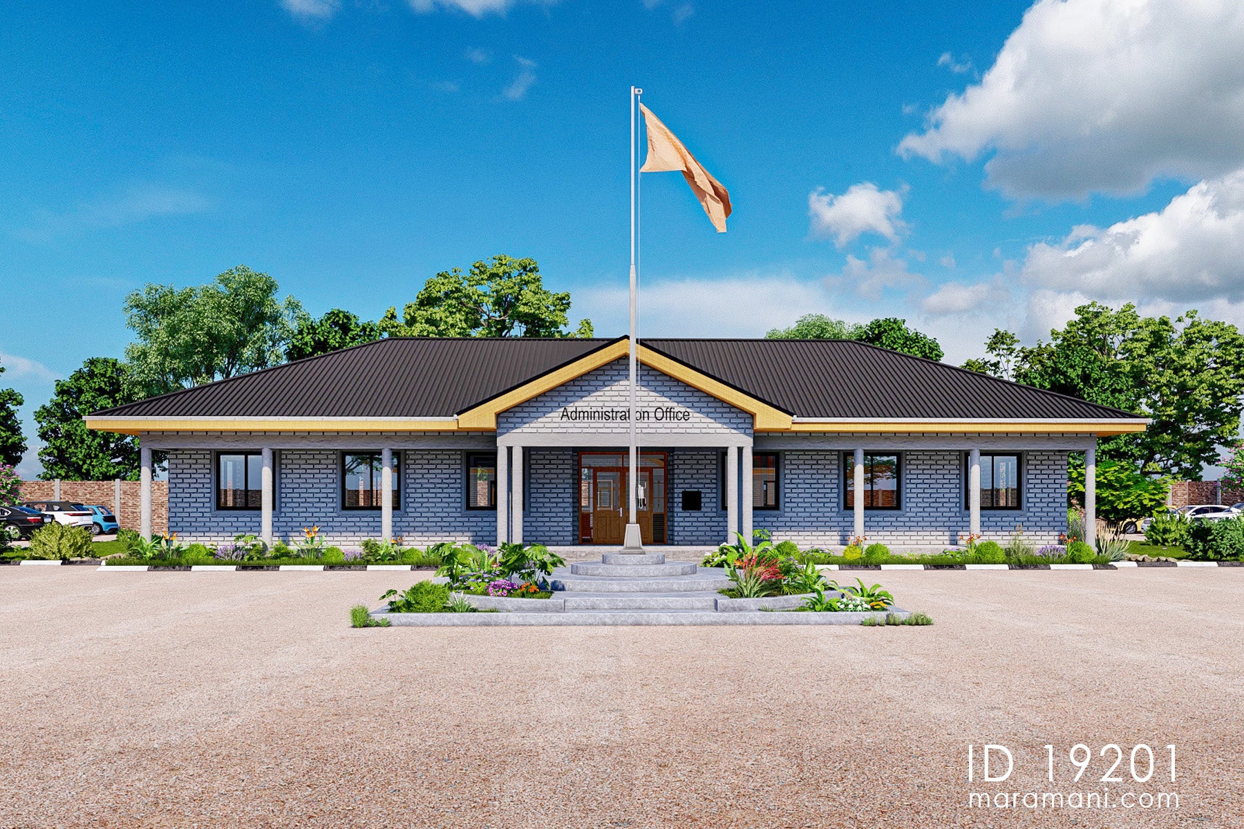 A Modern Single-Story Office Plan - ID19201