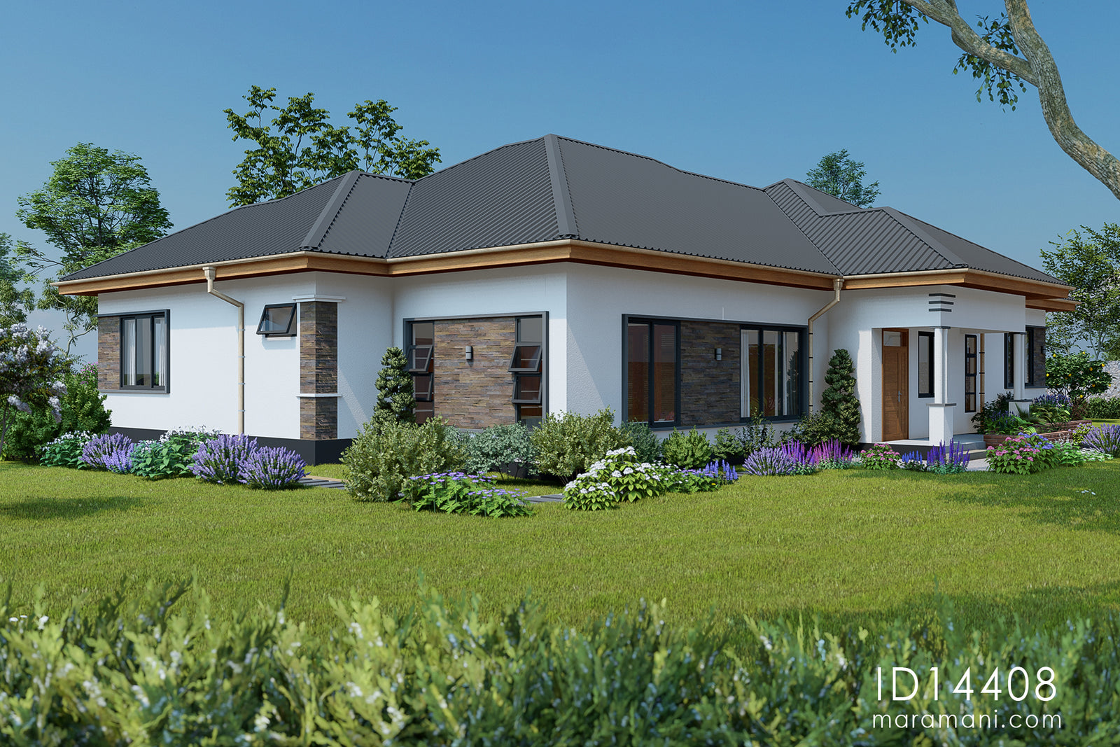 Private 4 Bedroom 4 Bath Residential House Plan - ID 14408