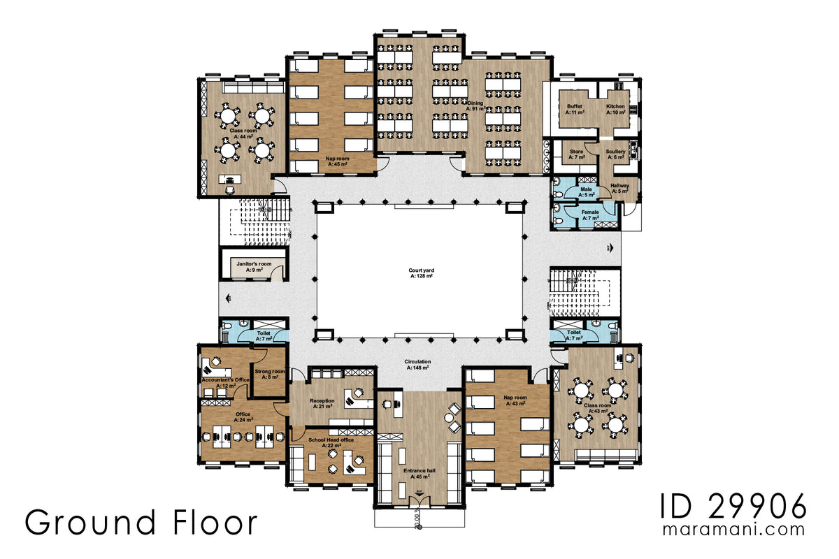 School Building Design - ID 29906 - Plan Designs by Maramani