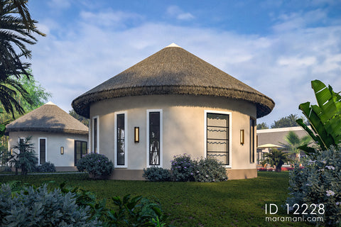Two bedroom thatch roof house - ID 12228 - Plan by Maramani