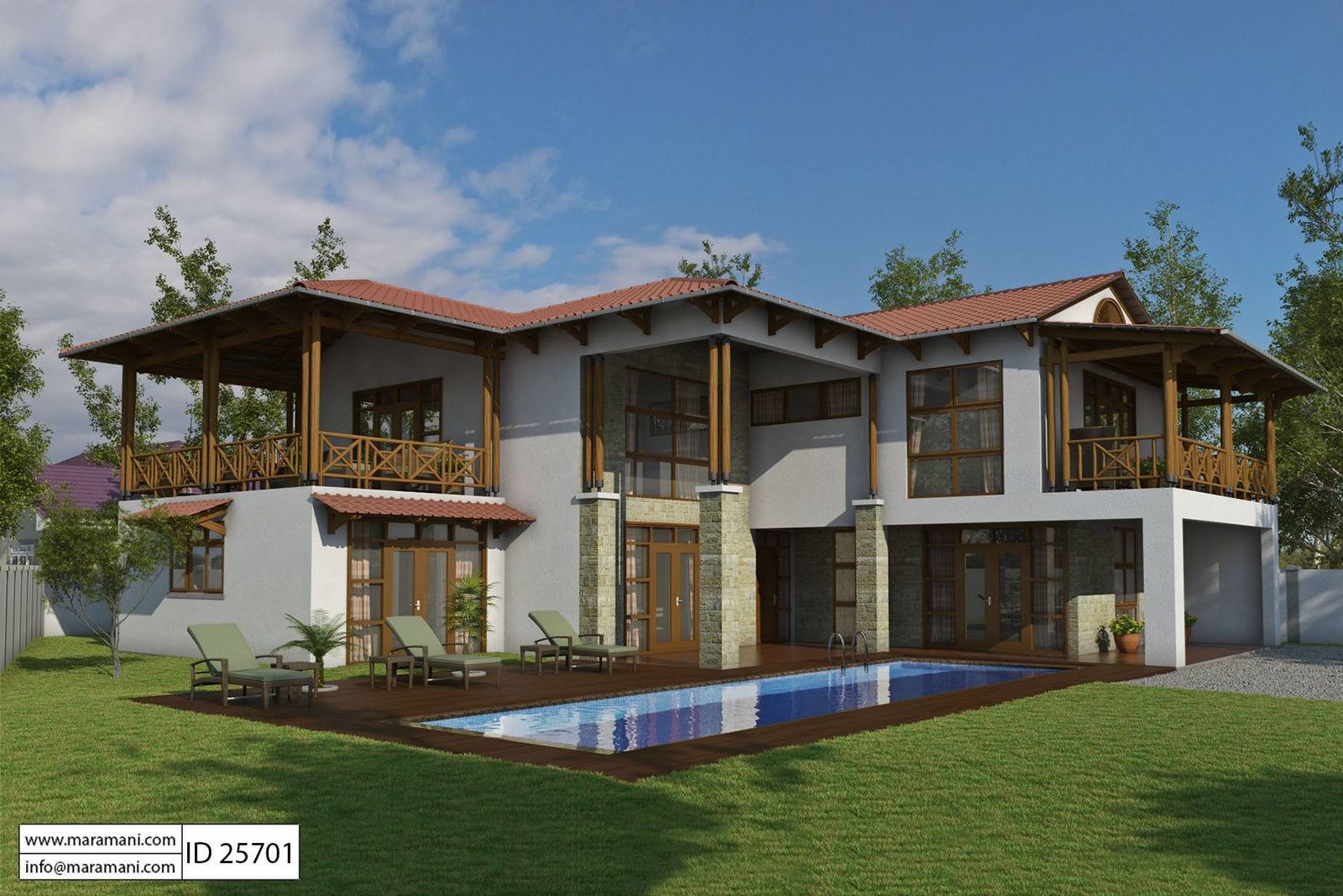 Bali Style house with 5 Bedrooms - ID 25701 - House Plans by Maramani