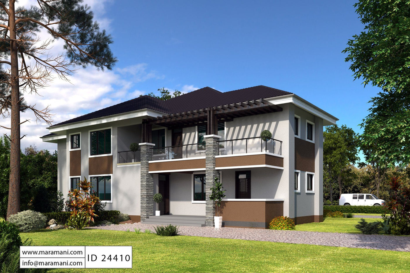 2 Story House Plan with Master Bedroom Upstairs - ID 24410