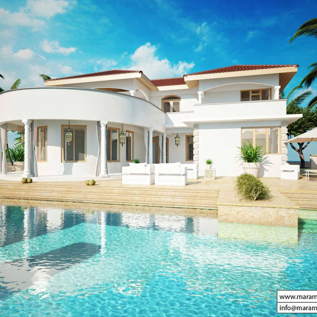 Single Story House Pool
