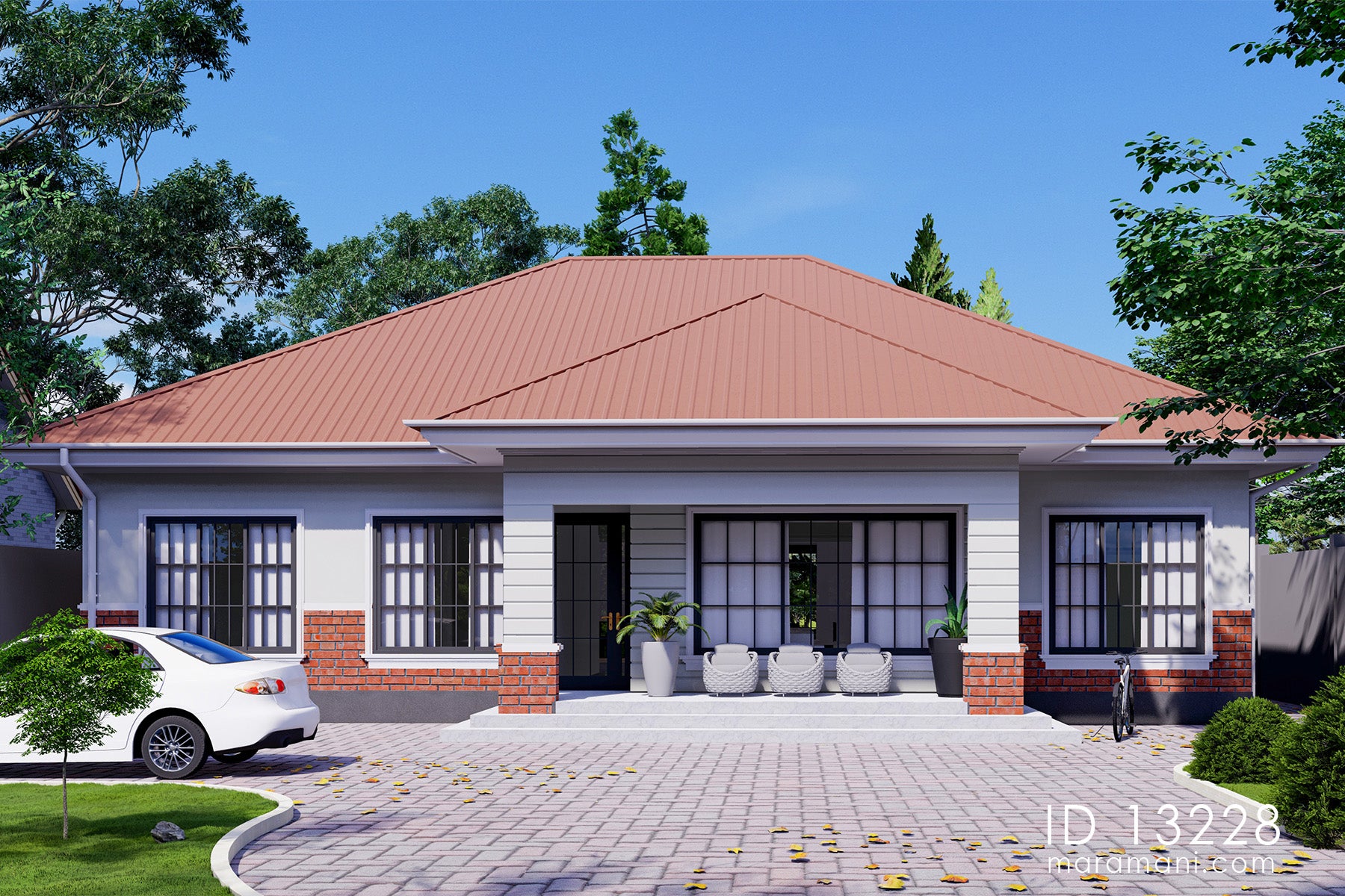 A 3 Bedroom With 2 Bathroom House Design ID 13228 Plan By Maramani A 3 Bedroom With 2 Bathroom House Design ID 13228 Plan By Maramani